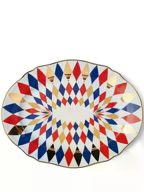 BITOSSI HOME Oval Two-set Platter Plates - White