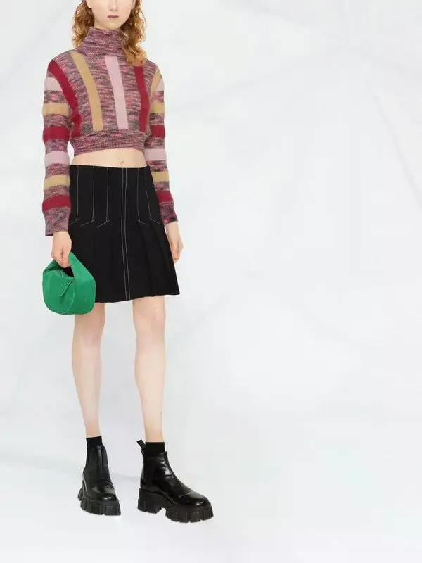 Dsquared2 Striped Roll-neck Crop Jumper