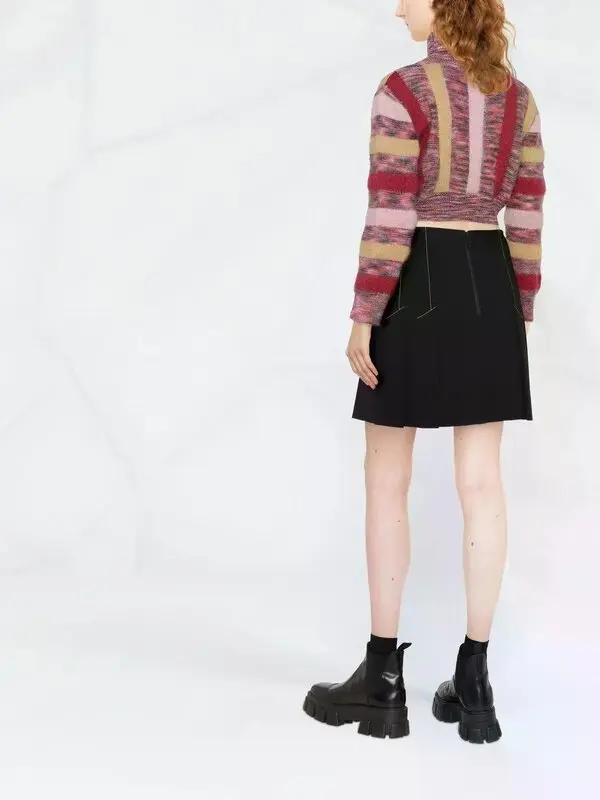 Dsquared2 Striped Roll-neck Crop Jumper