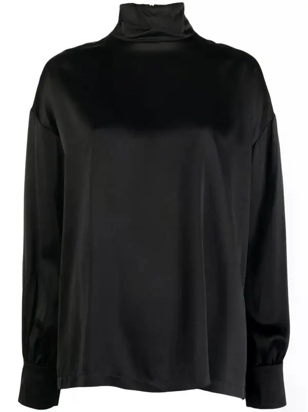 Fabiana Filippi High-neck Satin Blouse - Black