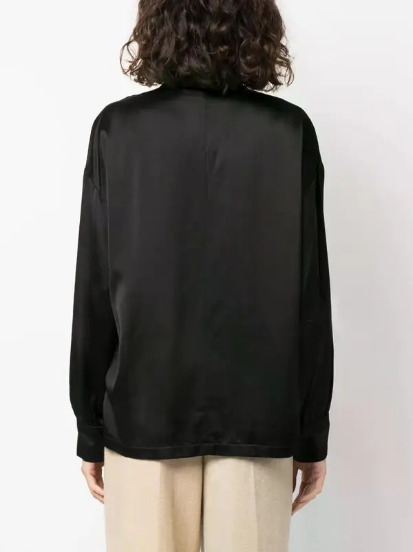 Fabiana Filippi High-neck Satin Blouse - Black