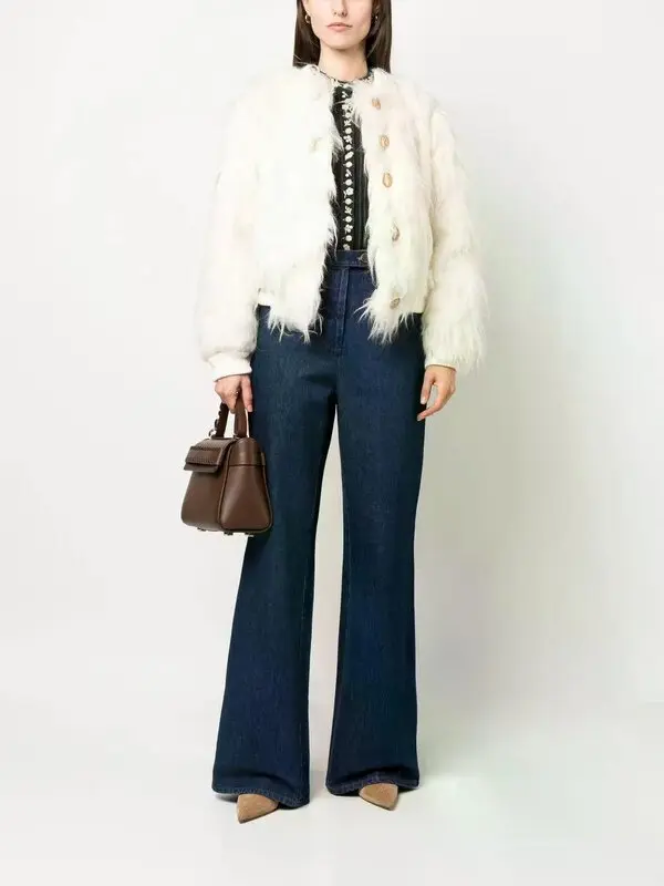Giuliva Heritage High-waisted Flared Denim Trousers - Blue