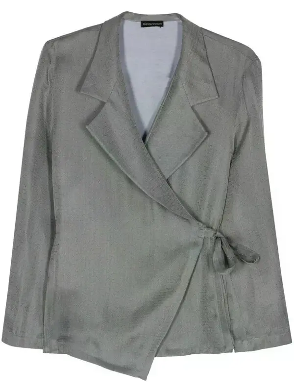 Emporio Armani Patterned Jacquard Wrap Blazer