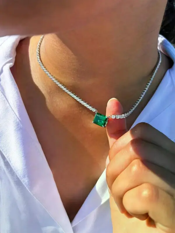 JUWELINA PARIS Ipanema Tennis Necklace - Silver