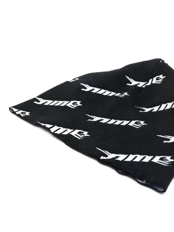 AMBUSH Fine Ribbed Logo-print Beanie Hat - Black