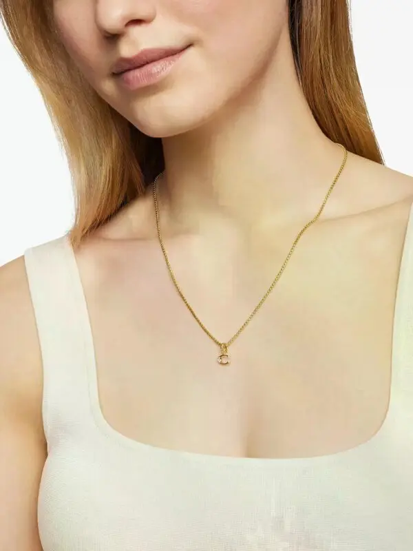 David Yurman 18kt Yellow Pavé Initial Diamond Pendant