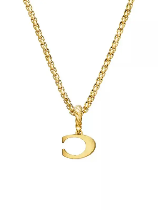 David Yurman 18kt Yellow Pavé Initial Diamond Pendant
