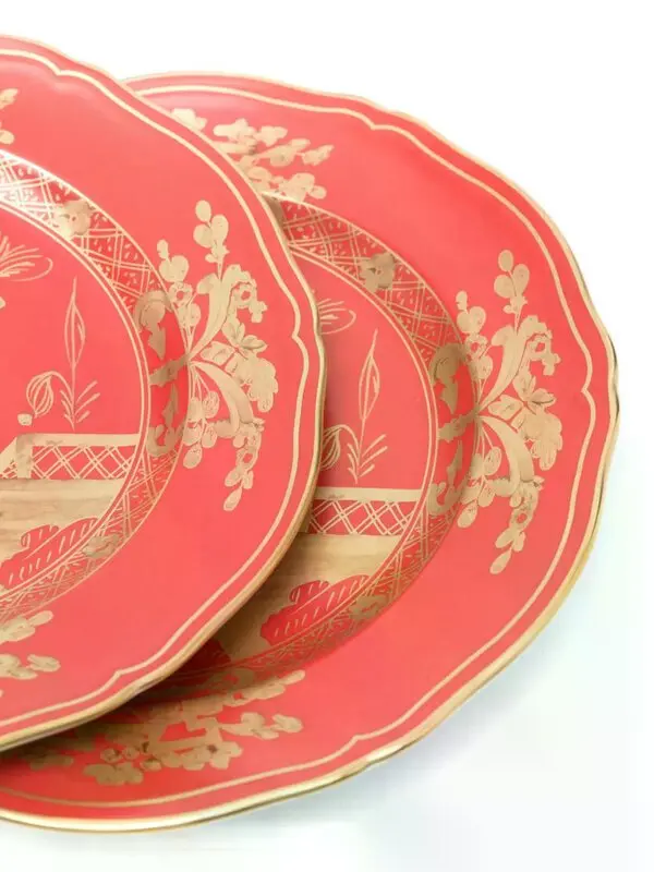 GINORI 1735 Rubrum Porcelain Plate - Red