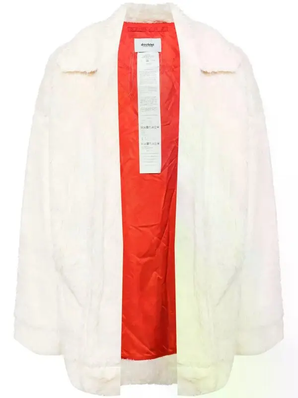 DOUBLET Hand-painted Faux Fur Jacket - Neutrals