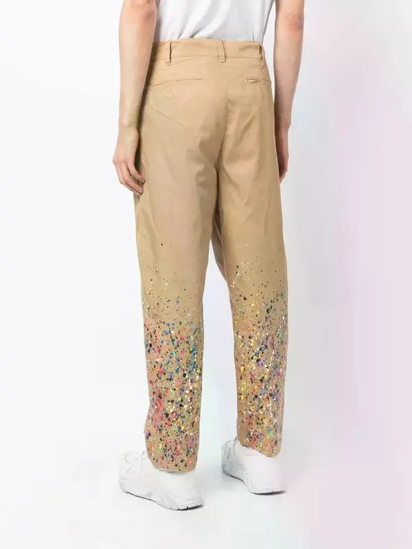 HACULLA. Tapered Cotton Paint-splatter Trousers