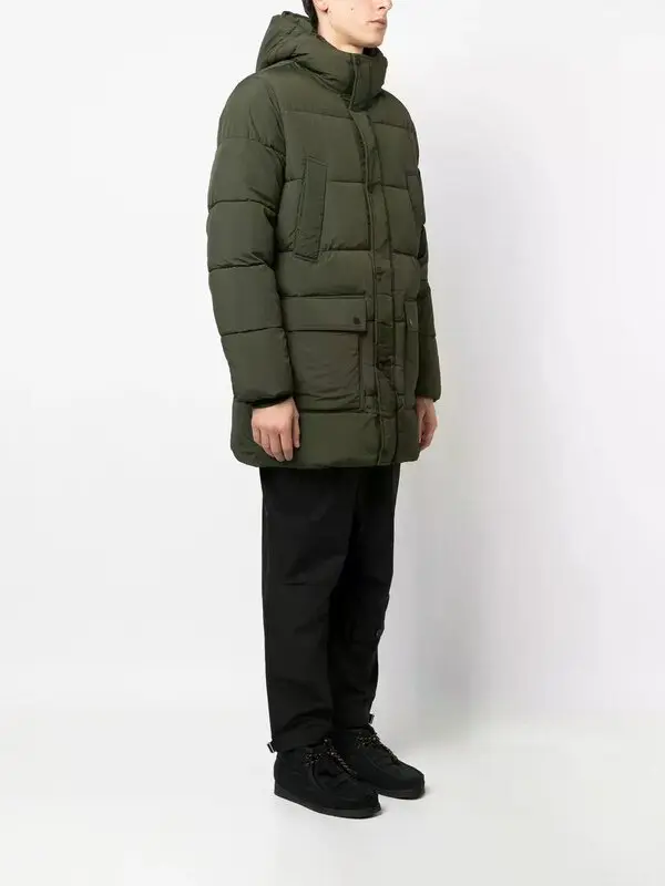 Calvin Klein Logo Patch Hooded Puffer Coat