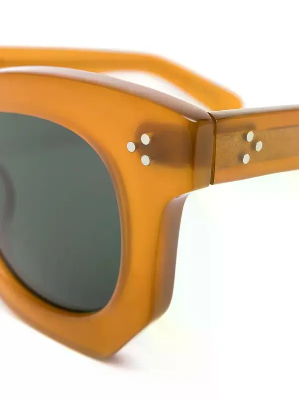 LESCA Square Frame Sunglasses - Brown