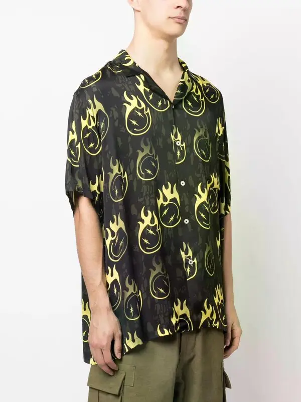 PHIPPS Oversized Smiley-print Bowling Shirt