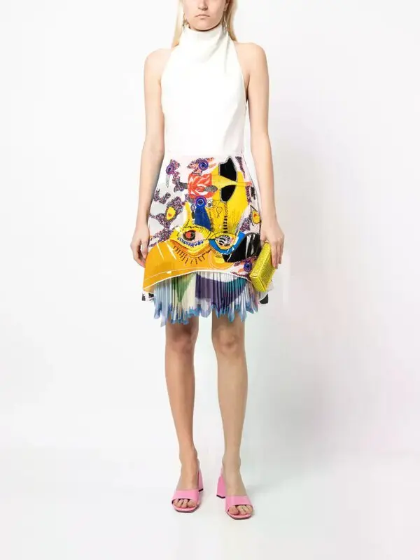 Maticevski Appliqué-detail Printed Skirt