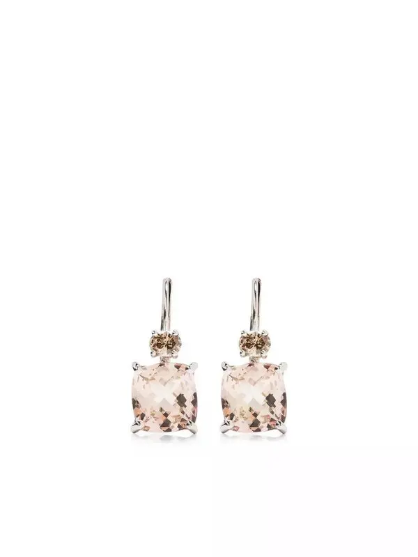 WOUTERS & HENDRIX 18kt White Gold Diamond And Morganite Earrings - Silver