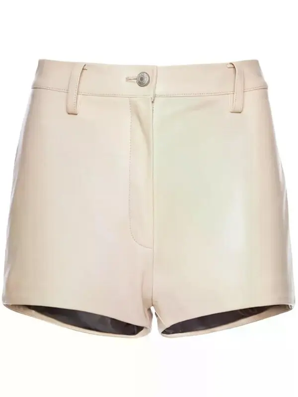Magda Butrym High-waisted Leather Mini Shorts - Neutrals