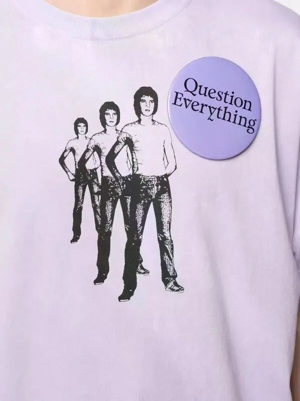 Raf Simons Question Everything Badge-detail T-shirt