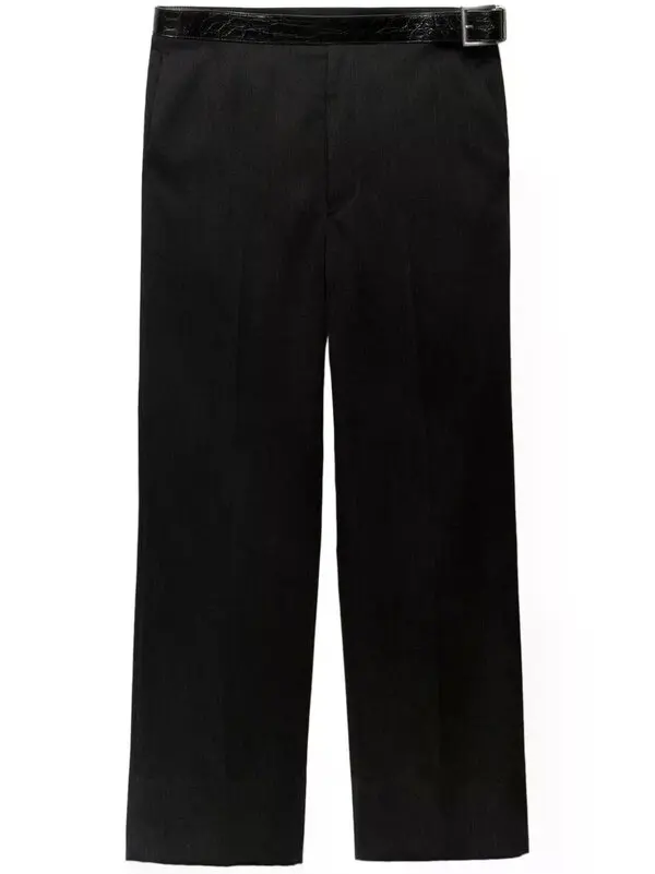 Prada Belted Chino Trousers - Blue