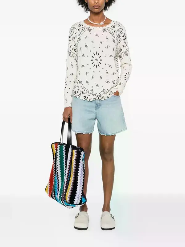 KUJTEN Mela Bandana-print Jumper - White