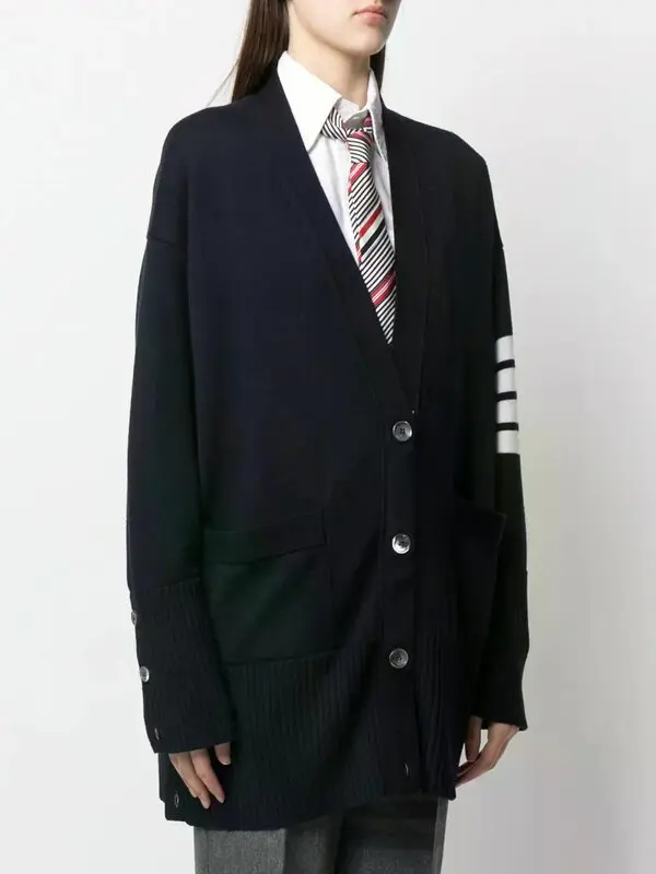 Thom Browne Four-bar Stripe Cardigan - Blue