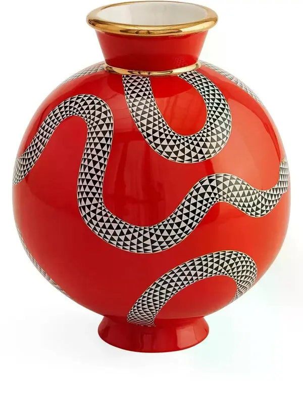 Jonathan Adler Eden Round Vase - Red