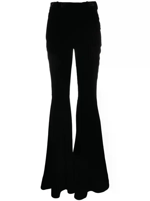 Saint Laurent High-waisted Flared Silk Trousers