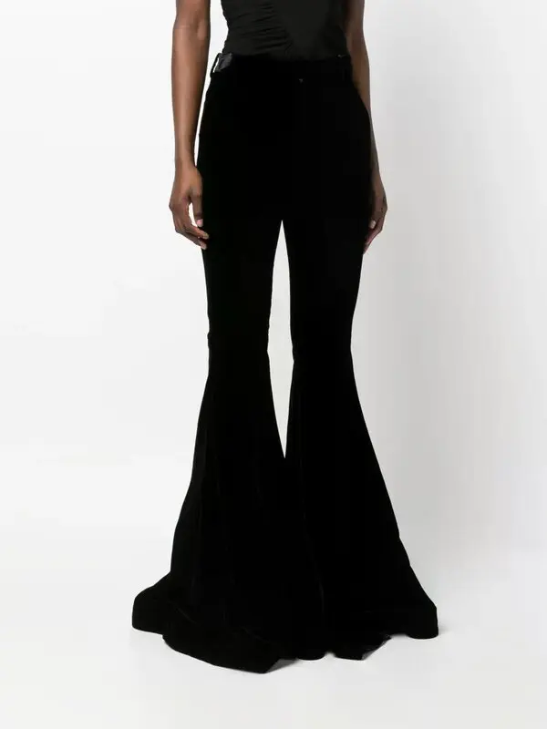 Saint Laurent High-waisted Flared Silk Trousers