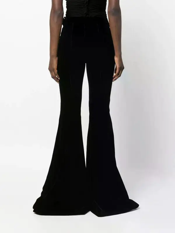 Saint Laurent High-waisted Flared Silk Trousers