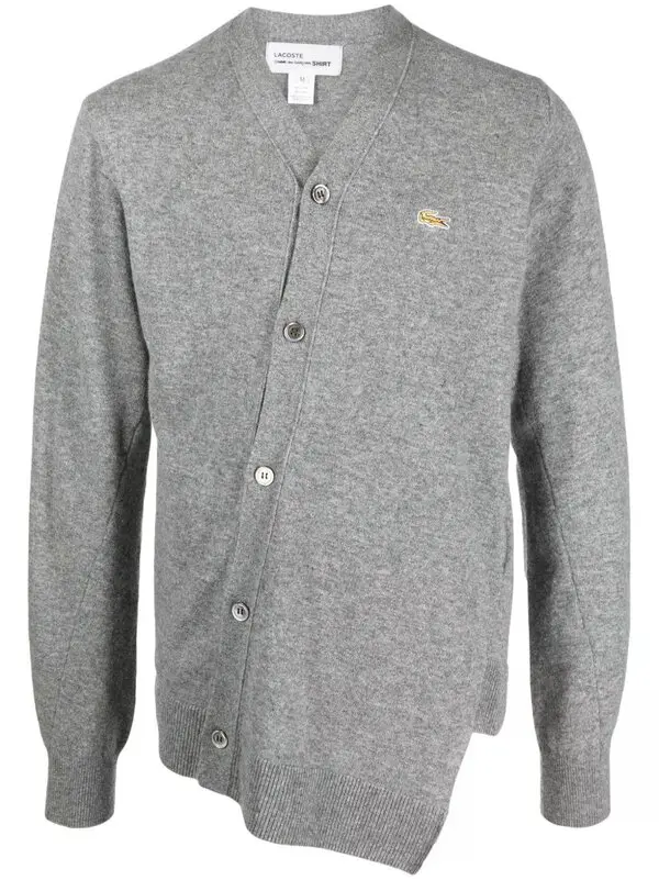 Comme Des Garçons X Lacoste Asymmetric Wool Cardigan