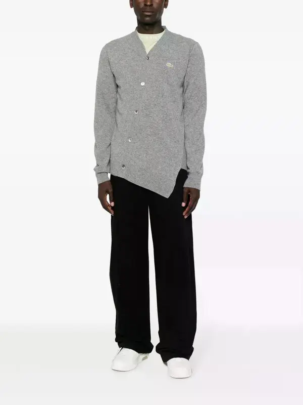 Comme Des Garçons X Lacoste Asymmetric Wool Cardigan