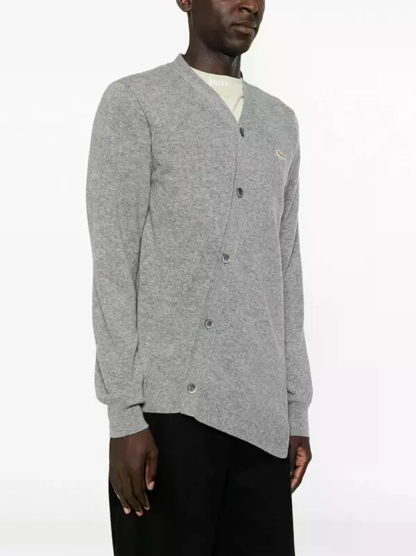 Comme Des Garçons X Lacoste Asymmetric Wool Cardigan