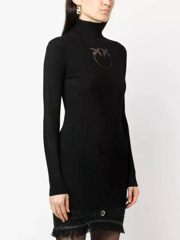 Pinko Intarsia-knit Logo Roll-neck Jumper