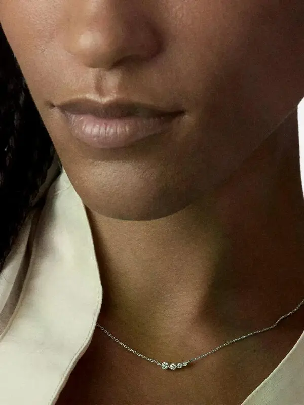 DINNY HALL 9k White Gold Diamond Necklace