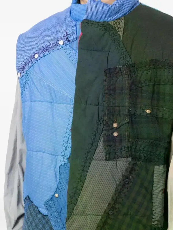 By Walid Patchwork Padded Gilet