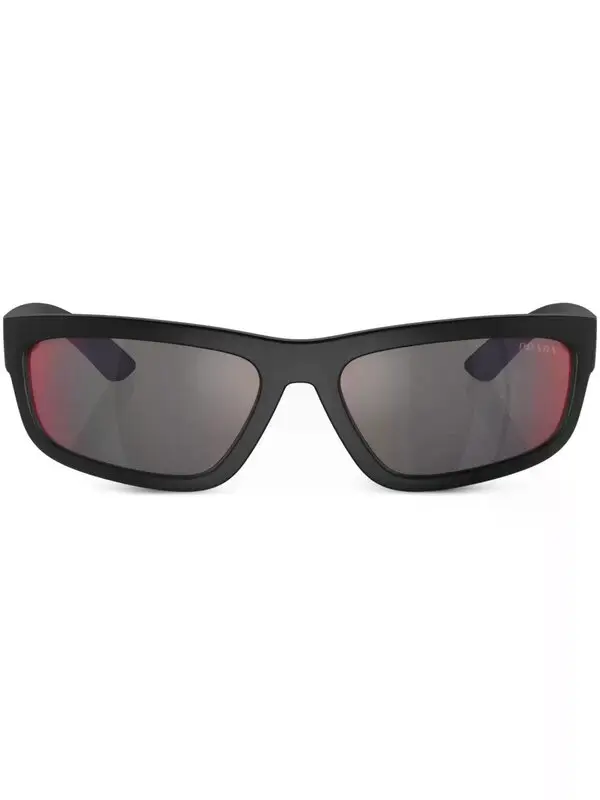 Prada Acetate Rectangle Frame Sunglasses - Black