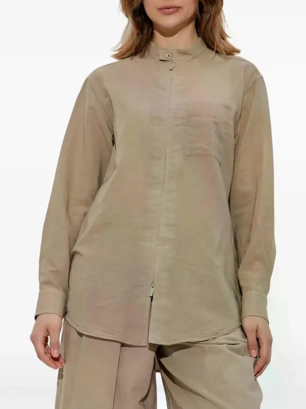Issey Miyake Paper-esque Stand Collar Shirt