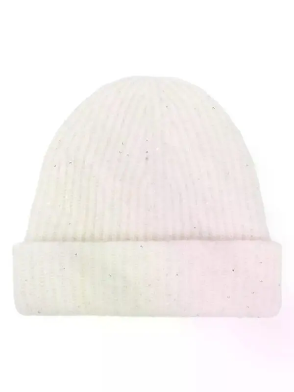 Fabiana Filippi Ribbed Knit Beanie With Sequin Embellishment