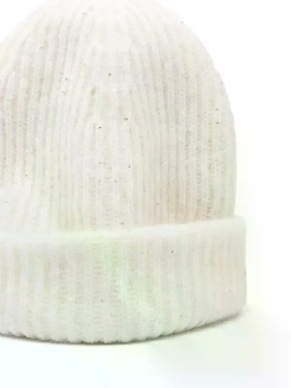 Fabiana Filippi Ribbed Knit Beanie With Sequin Embellishment