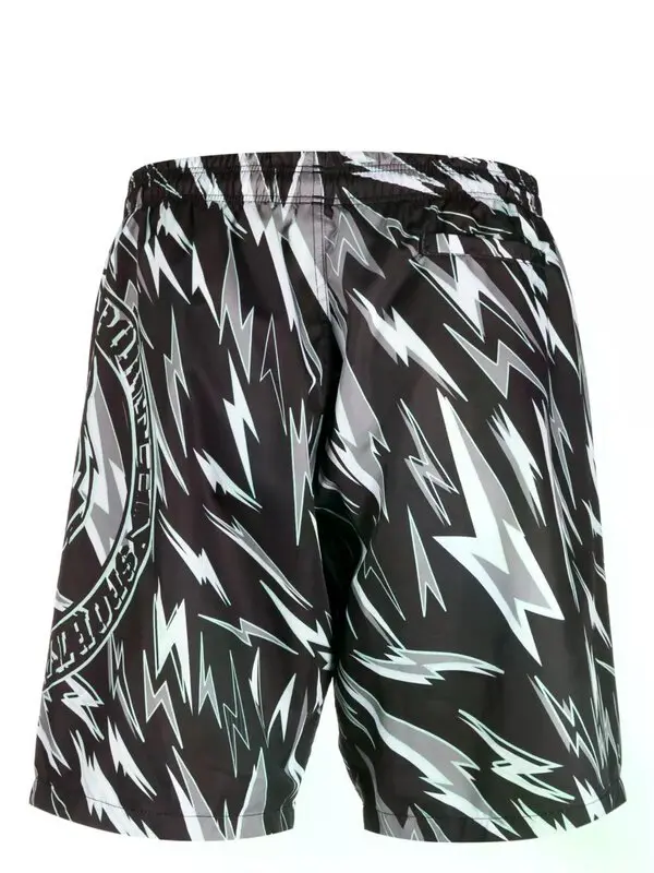 PLEIN SPORT Lightning-print Swim Shorts