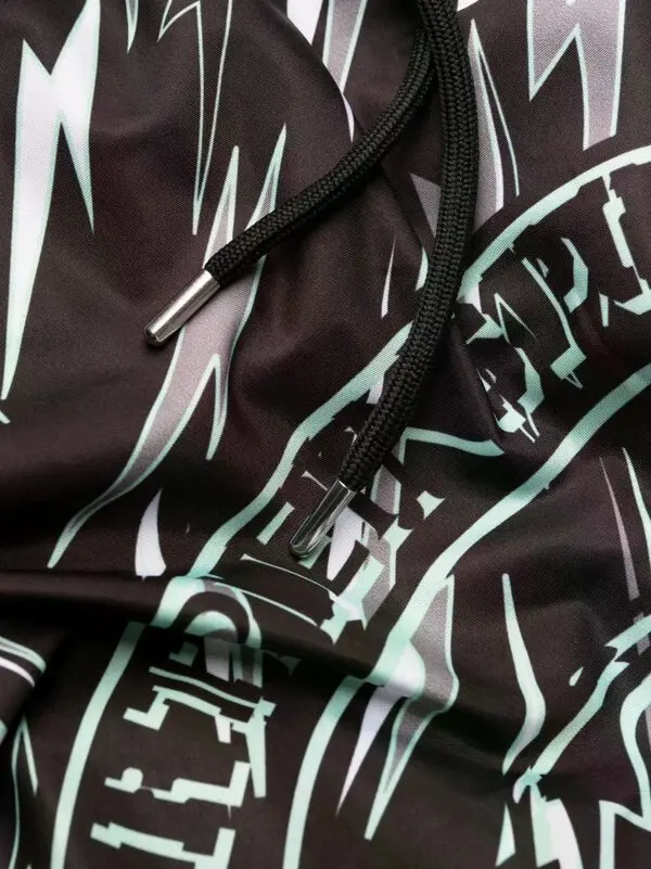PLEIN SPORT Lightning-print Swim Shorts