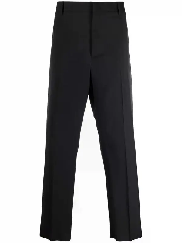 Valentino Garavani Tailored Straight-leg Wool-mohair Trousers - Black