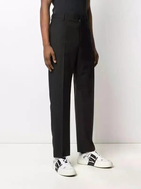 Valentino Garavani Tailored Straight-leg Wool-mohair Trousers - Black