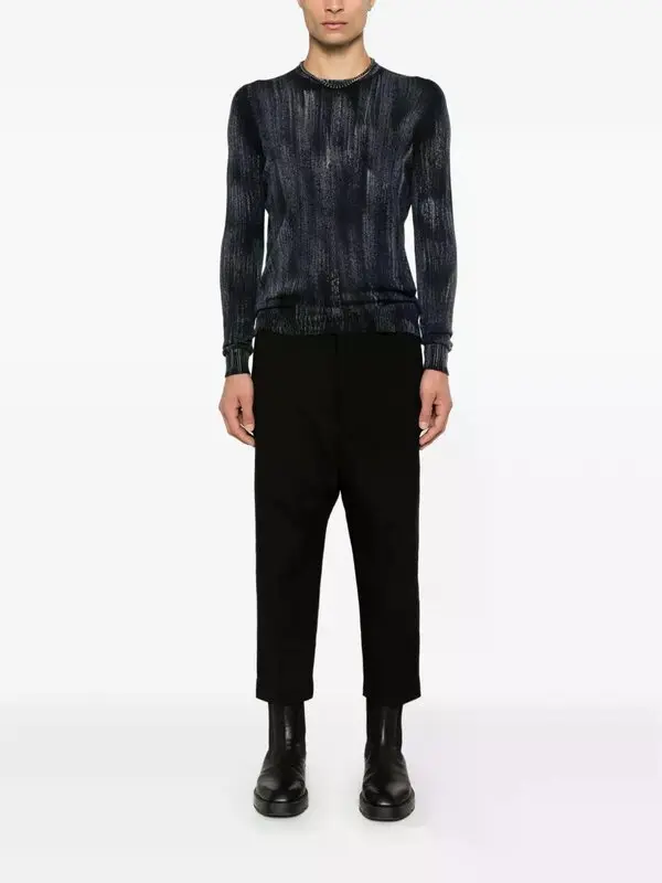 Avant Toi Fine Knit Crew Neck Sweater - Blue