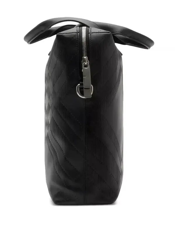 Burberry Embossed Check Leather Briefcase