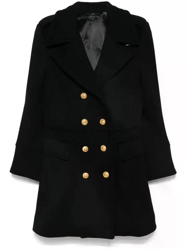 TOM FORD Double-breasted Wool Peacoat - Black