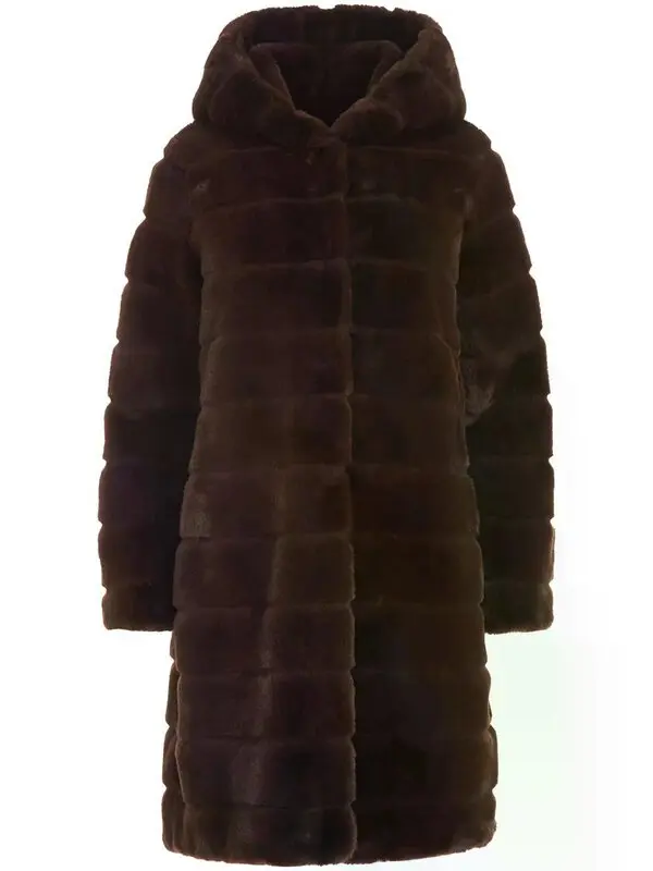Apparis Faux Fur Hooded Mid-length Coat