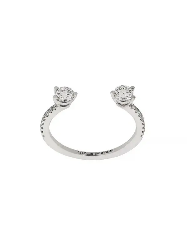 Delfina Delettrez 18kt White Gold Diamond Pave Ring - Silver