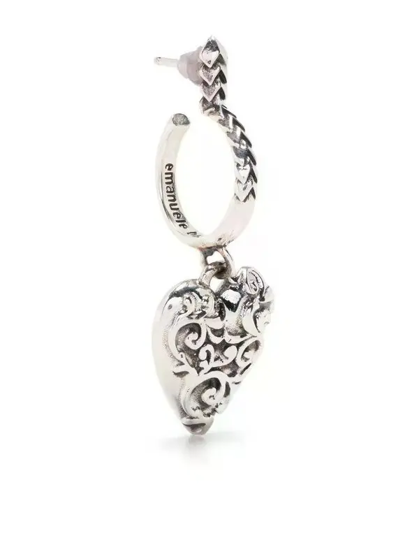 Emanuele Bicocchi Arabesque Heart Single Earring - Silver