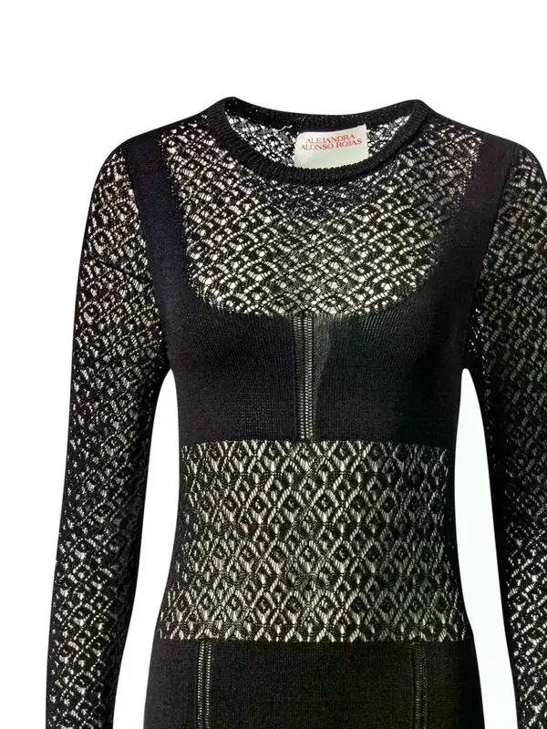 Alejandra Alonso Rojas Lace Knitted Maxi Dress