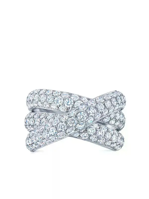 Kwiat 18kt White Gold Diamond Crossover Ring - Silver